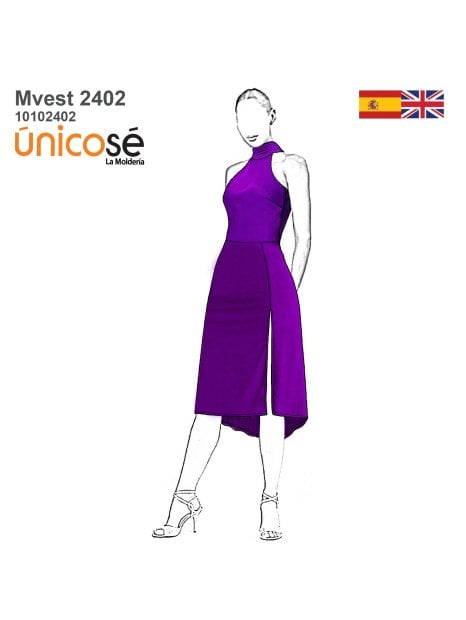 Molde vestido halter mujer 2402 | PDF, AI, DXF e impreso