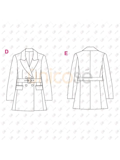Molde Chaqueta Blazer Mujer 2402 | Patrón de Costura