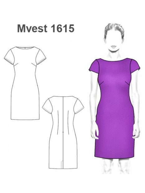 Molde vestido Jackie mujer 1615 | PDF, AI, DXF e impreso