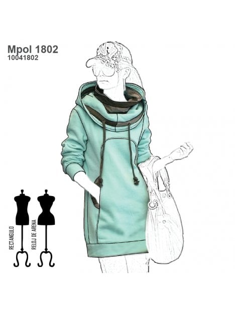 Molde Poleron Largo Mujer 1802 | Patrón de Costura